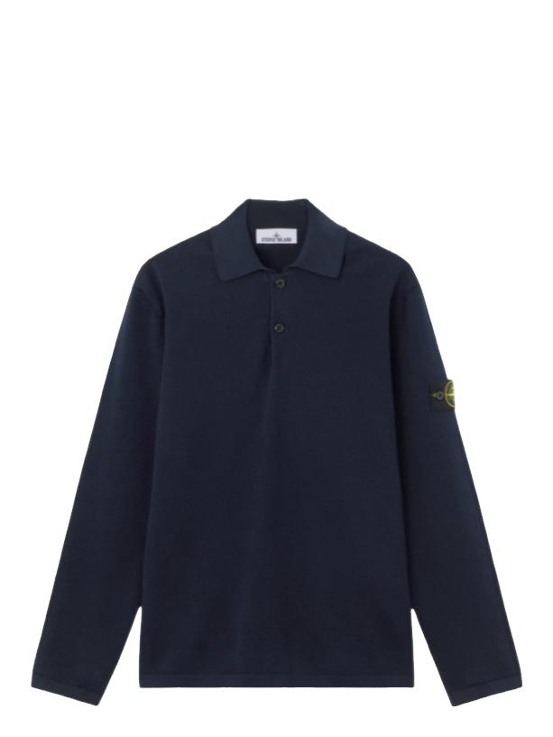 STONE ISLAND Stone Island Long-Sleeved Knitted Polo Shirt